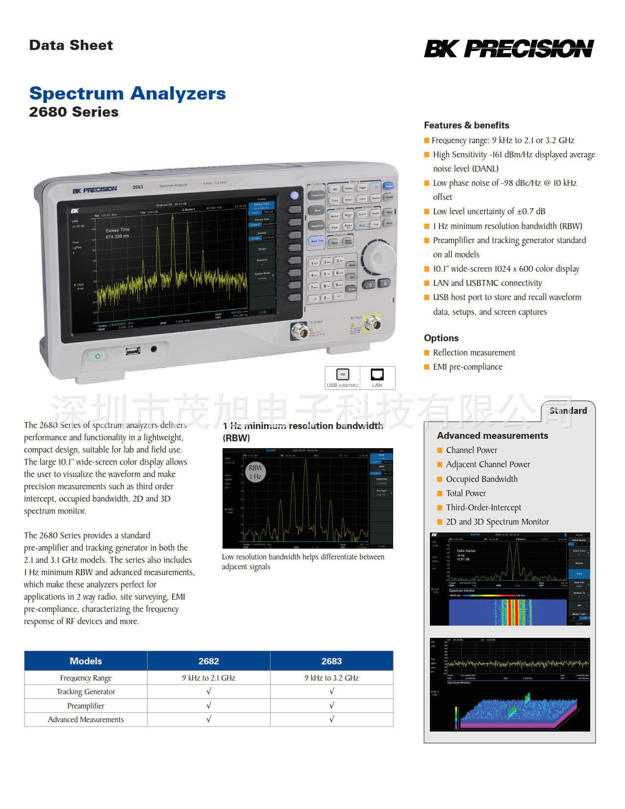 美国BK Precision 2682/2683 频谱分析仪含跟踪发生器 2.1/3.2GHz-阿里巴巴