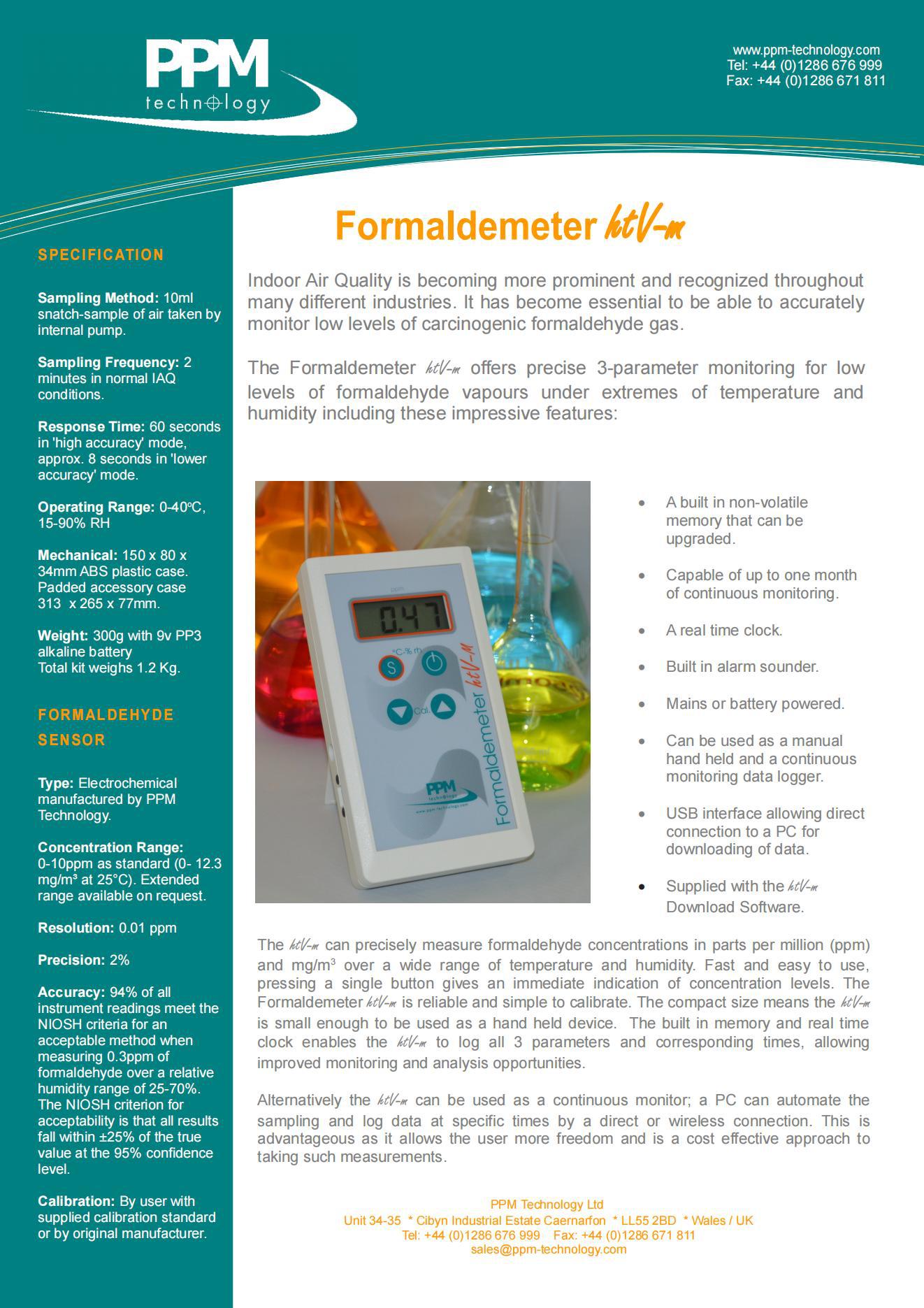 英国PPM 甲醛检测仪 HTV-M, 有数据存储功能-阿里巴巴