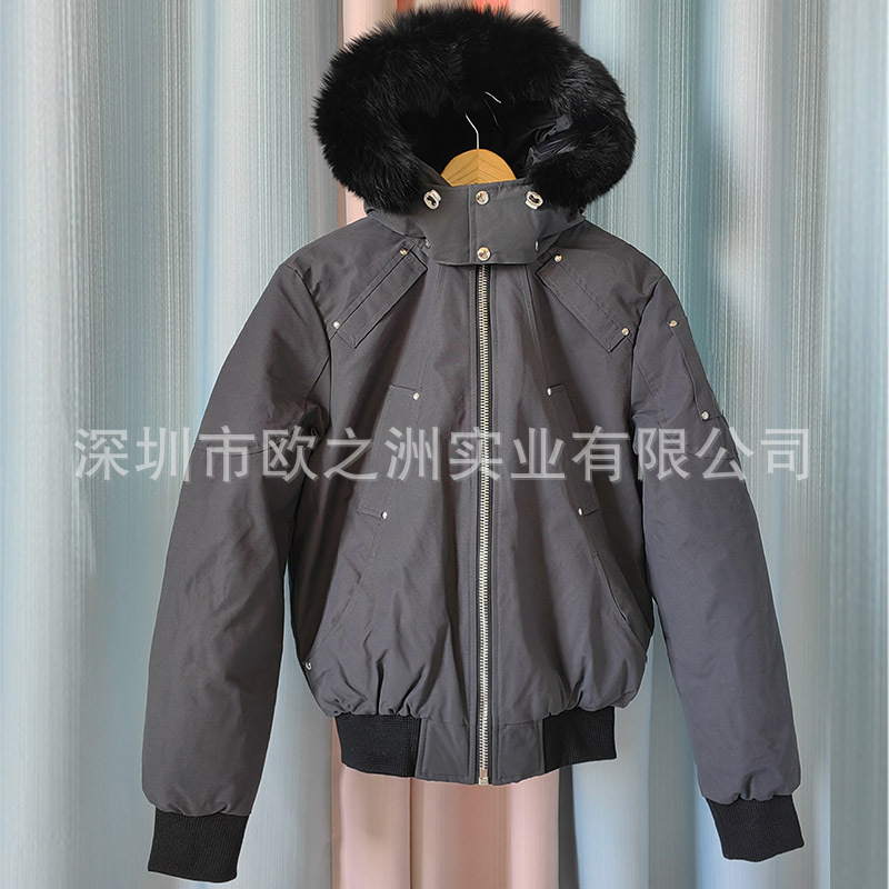 Palm Moose #02 Men Fox Fur Hooded Bomber Jacket-阿里巴巴