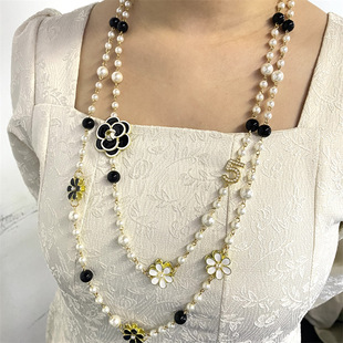 UILZ新款双层珍珠项链复古小香风毛衣链轻奢小众设计高级感项链女-阿里巴巴