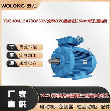 YBX3-80M1-2 0.75KW 380V 效率80.7%额定转矩2.5N.m南阳防爆电机-阿里巴巴