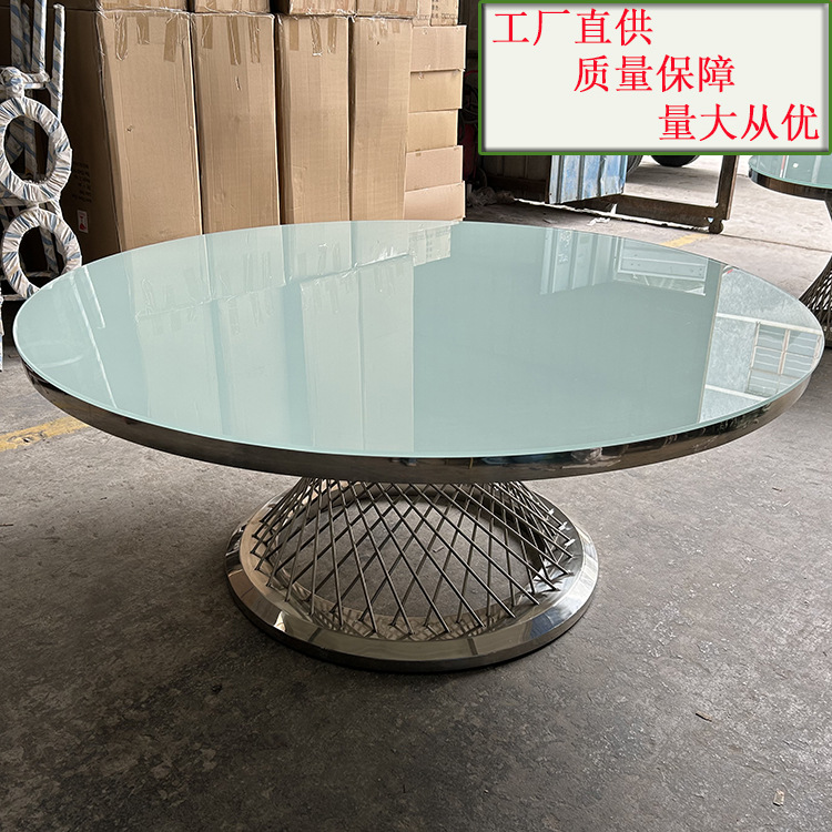 Modern minimalist stainless steel wedding table hotel banquet table ...