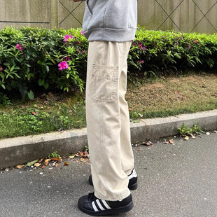 卡其色伐木工装裤男夏季美式unitise直筒裤男生长裤秋季休闲裤子-阿里巴巴