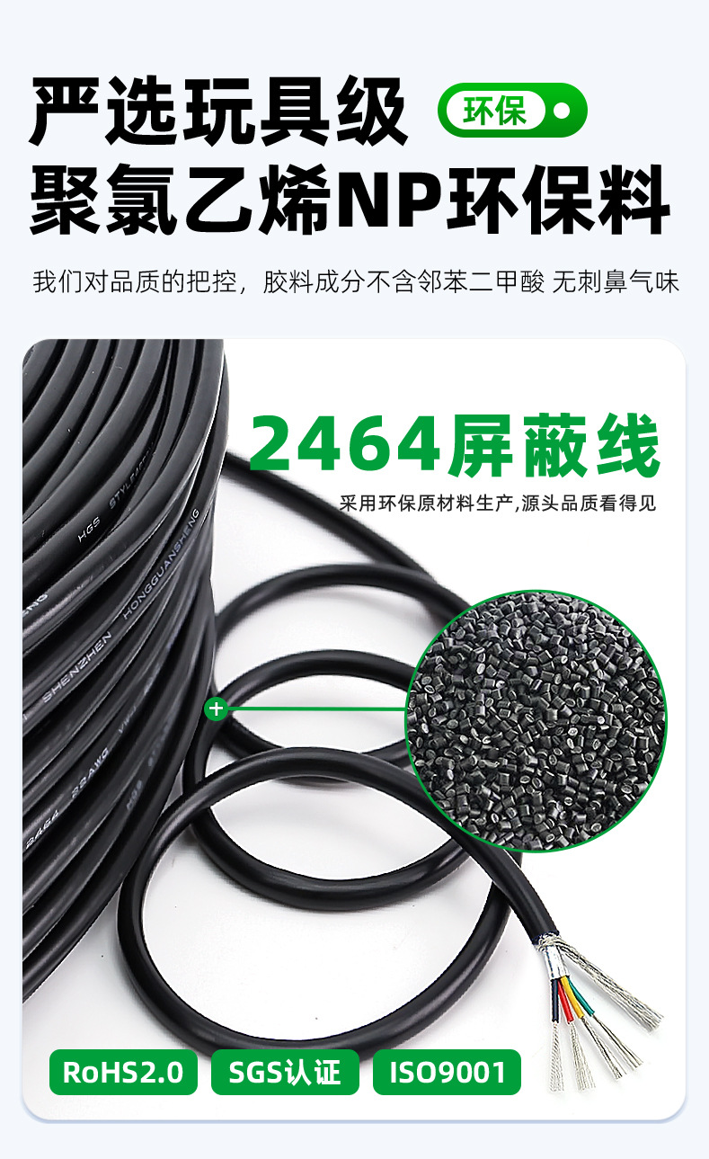 UL2464屏蔽线2 3 4 5 6 7 8 9 芯带编织铝箔屏蔽线 信号线缆-阿里巴巴