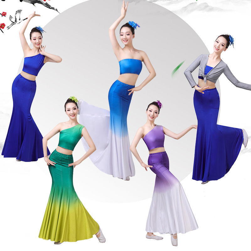 Dai dance costume female adult performance clothes practice dance dress ...
