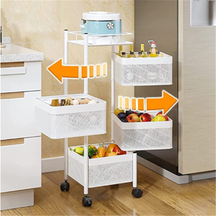 Kitchen Rotating Square Shelf Floor Multi-layer Storage Multi ...