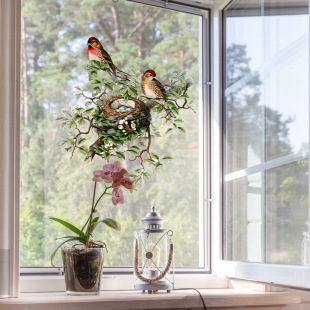 新款MK1068卡通可爱小鸟鸟巢家居装饰墙贴纸防水自粘-阿里巴巴