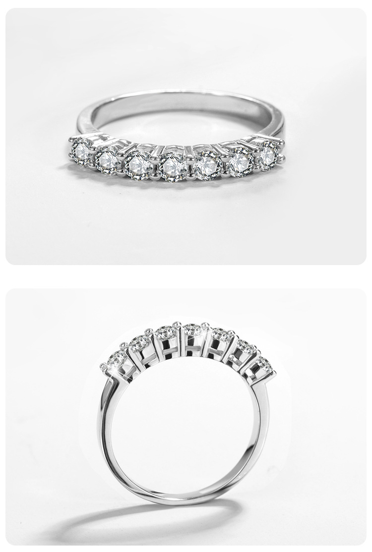 D色莫桑石S925银戒指女七公主叠戴排戒钻戒叠戴时尚指环 货源批发-阿里巴巴