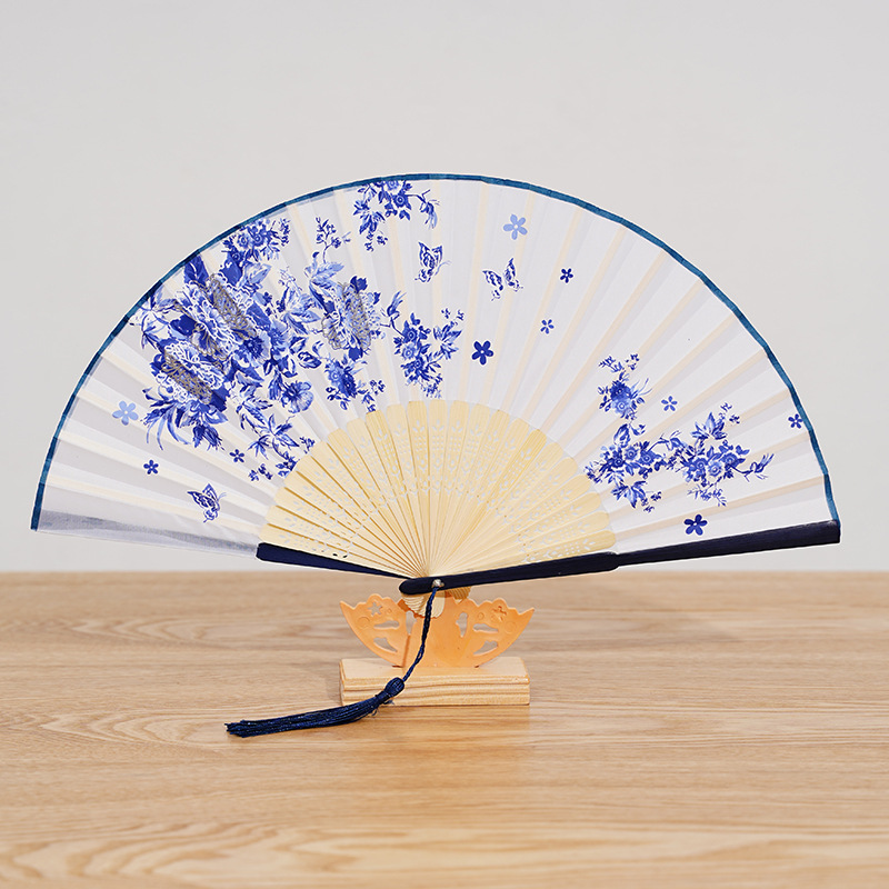 bamboo qualitative two antique green folding fan smiled fan children ...
