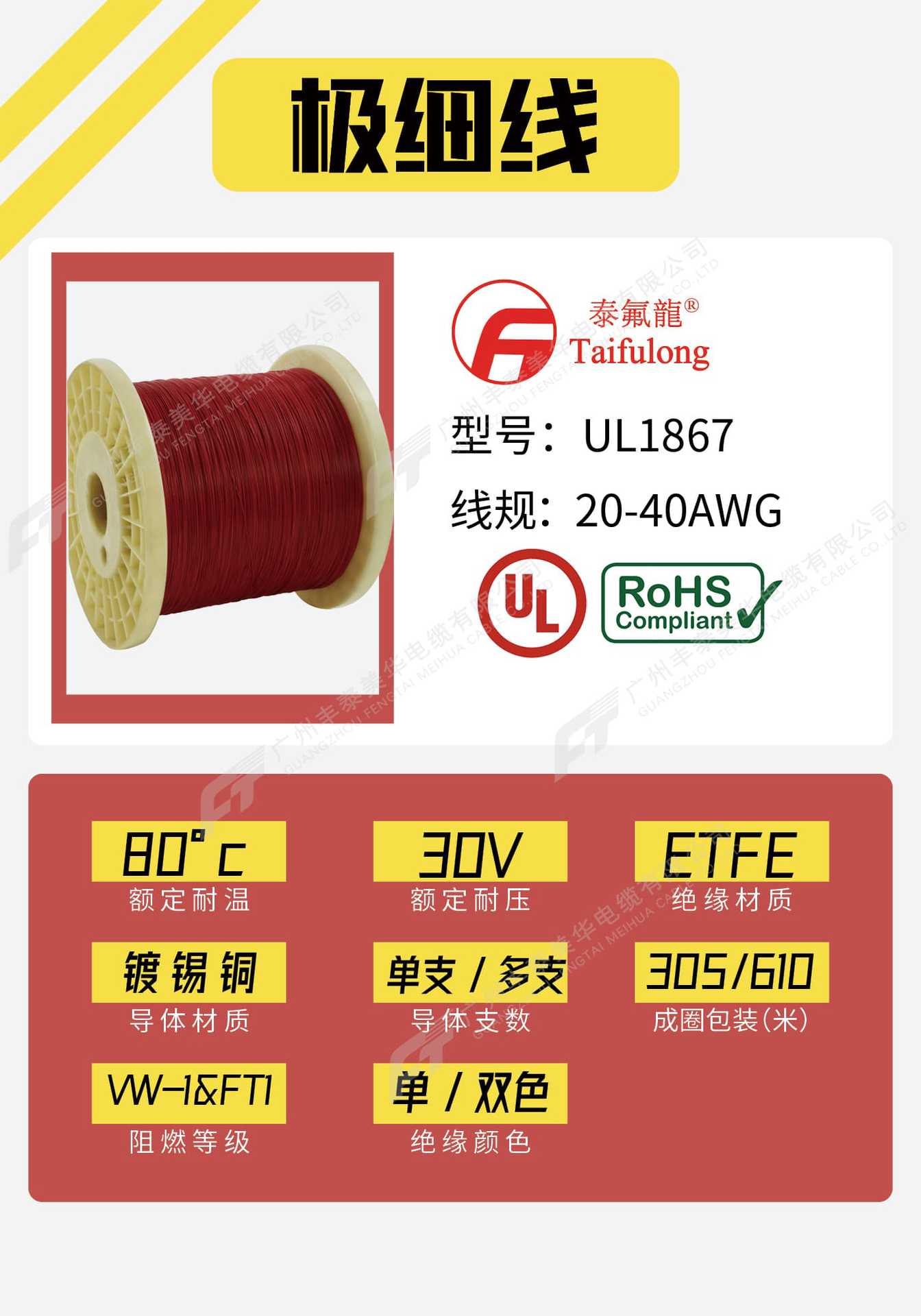 泰氟龙电线厂家 ETFE绝缘UL1867电子线 电子元器件连接线线材-阿里巴巴