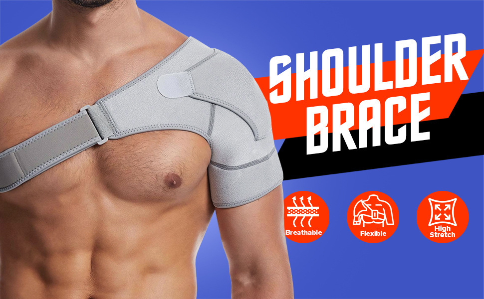 亚马逊运动护肩男女肩膀防脱臼护具健身训练可调节加压护肩绑带-阿里巴巴