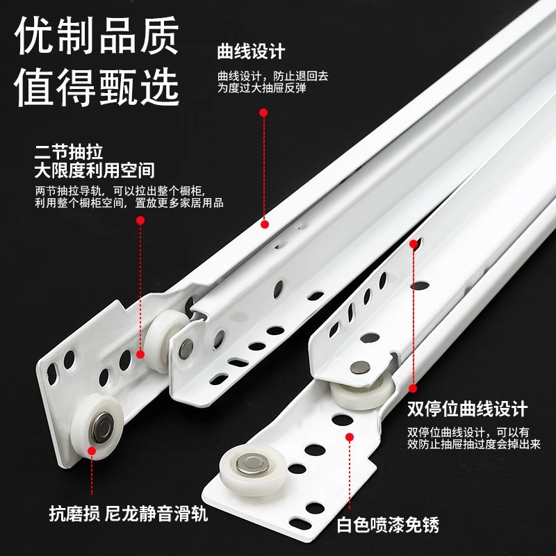 Two-section Drawer Slide Track Side-mounted Bedside Clothes Cabinet ...
