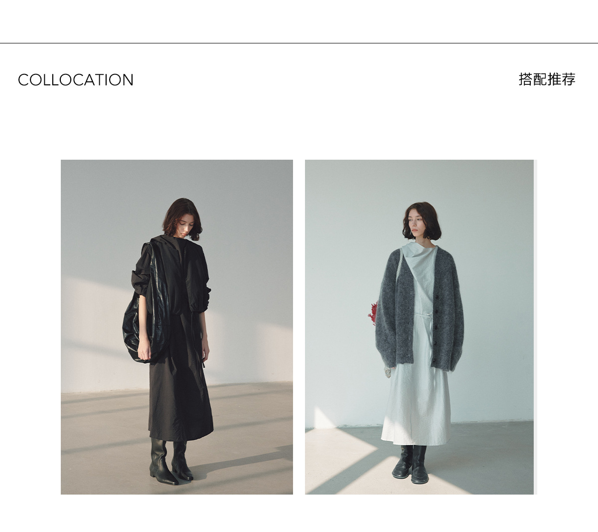 【识几】轻薄飘带领连衣裙早春新款慵懒随性多穿两件套长裙M7197-阿里巴巴