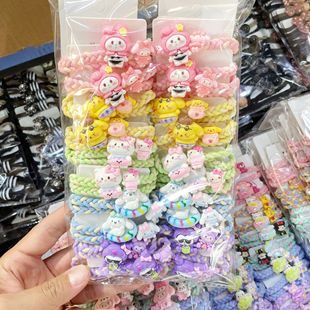 卡通三丽鸥皮筋高弹力女童盘头发发绳儿童不伤发简约头绳发饰批发-阿里巴巴