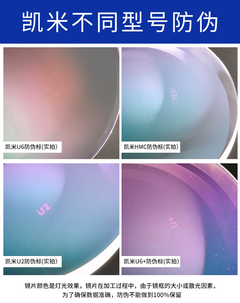 凯米U6防蓝光金罡防油污高度数U2双非近视变色散光丹阳眼镜配镜片-阿里巴巴
