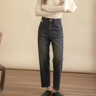 FU-JEANS高品质量微弹牛仔裤女2024年秋冬新款高腰休闲显瘦九分裤-阿里巴巴