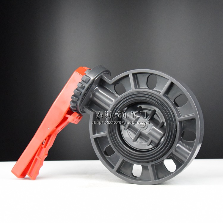 手柄UPVC塑料蝶阀 D71X-10S DN50 65 80 100灰色阀体耐腐蚀耐酸碱-阿里巴巴