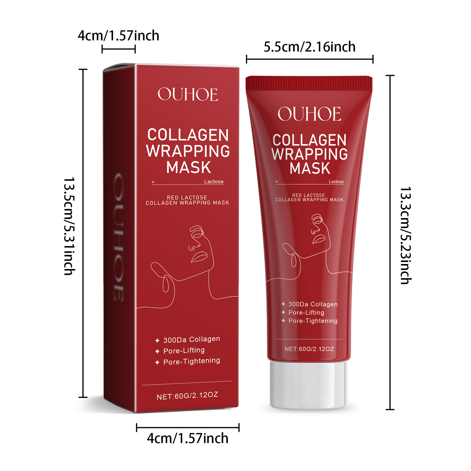 ouhoe 红色乳糖胶原蛋白撕拉面膜 补水滋润柔润肌肤保湿面膜-阿里巴巴