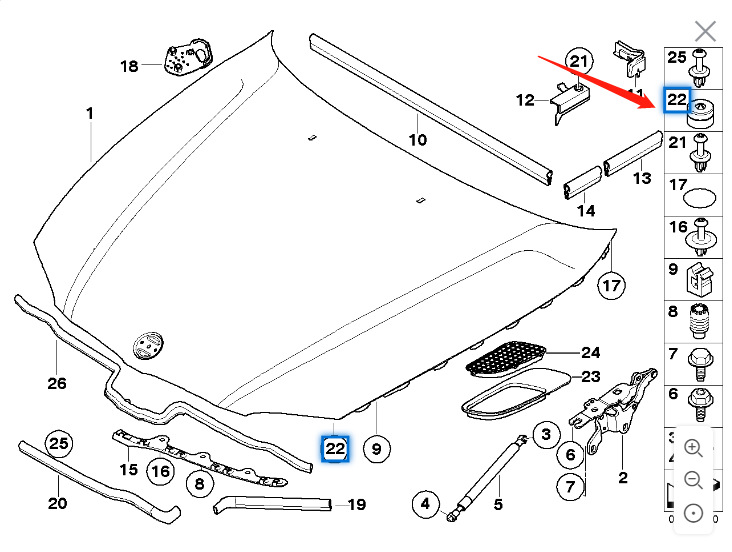 51237162448 适用于宝马3系G20 机盖胶墩-阿里巴巴
