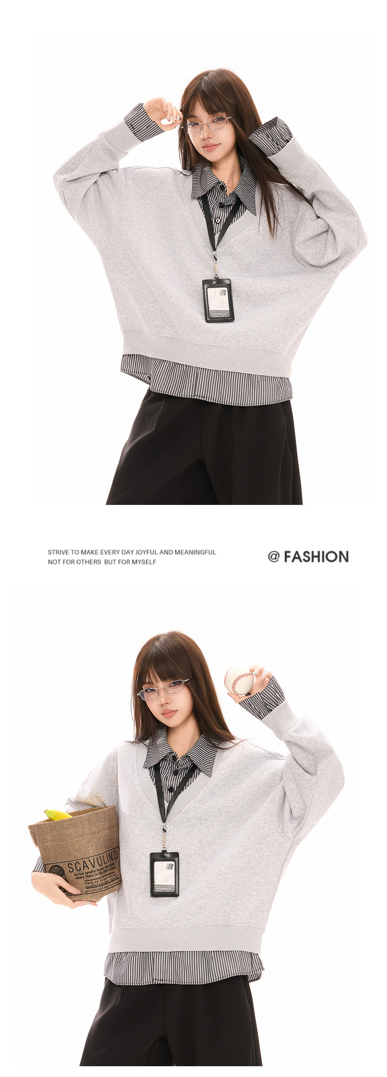 YECHUAN#日式假两件POLO卫衣男女宽松撞色拼接长袖休闲情侣外套潮-阿里巴巴