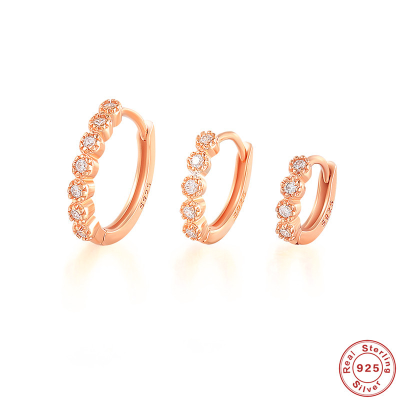 S925纯银圆圈镶钻轻奢潮人耳扣耳圈耳钉亚马逊热销简约INS风耳饰-阿里巴巴