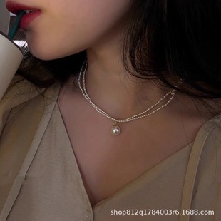 Tyusha超美设计正圆施家基小珍珠项链14k包金法式优雅锁骨链女-阿里巴巴