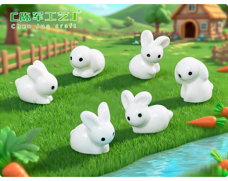 创意新品可爱卡通迷你小白兔公仔 diy园艺造景装饰品桌面小摆件-阿里巴巴