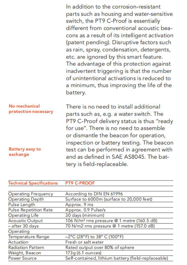 Novega船用BEACON PT9 C-PROOF船舶VDR水下定位信标PT9 NINETY-阿里巴巴