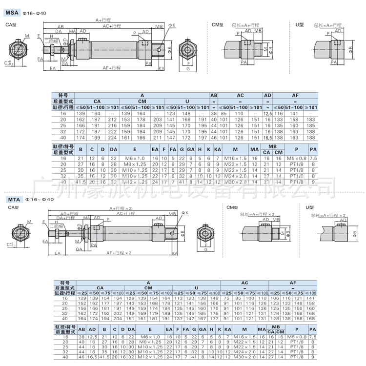 亚德客MA迷你气缸系列MAC/MSA/MAD/MACJ/MAR/AirTAC/定金价格面议-阿里巴巴