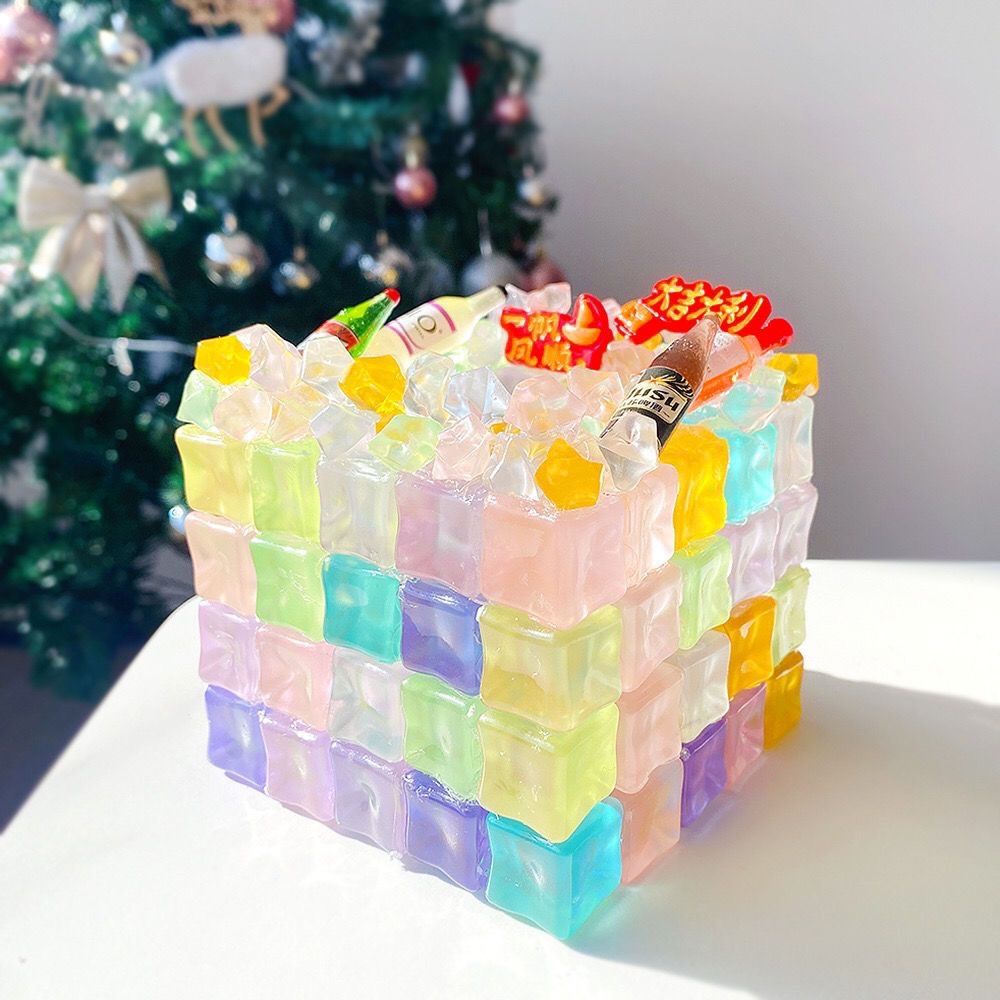 创意手工仿真冰块diy亚克力彩色发光冰块方形块夜光冰块饰品配件-阿里巴巴