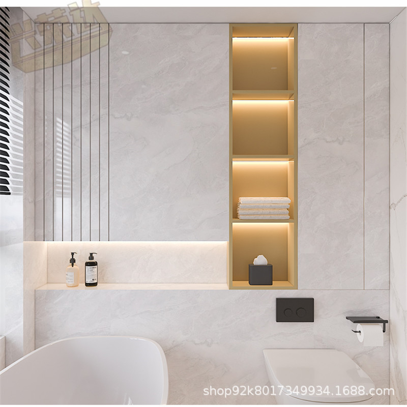 现货卫生间金属收纳柜玫瑰金不锈钢壁龛储物暗格箱黑钛金淋浴房-阿里巴巴