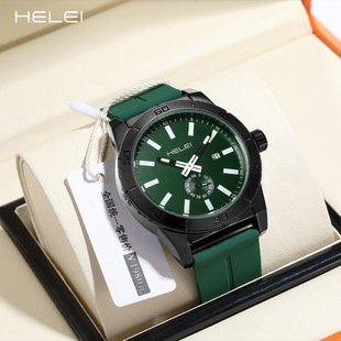 HELEI赫雷品牌多功能防水硅胶带休闲运动石英男表跨境外贸热销-阿里巴巴