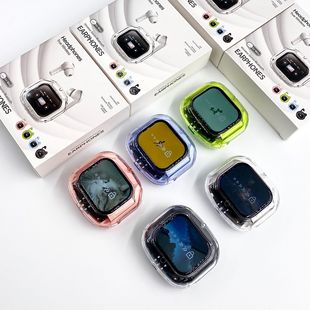 跨境a9pro藍牙耳機AirMAX入耳式LCD触摸彩屏幕降噪透明款超长续航-阿里巴巴