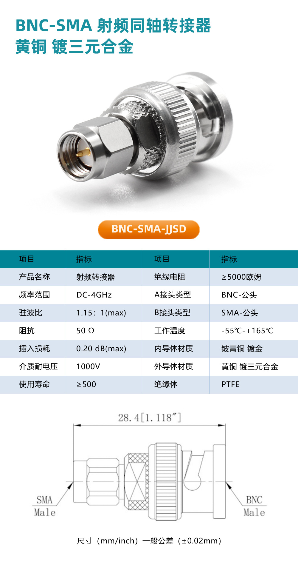 XINQY 4G转接头 Q9射频同轴转接器 JJ/JK BNC转SMA转接器 50欧姆-阿里巴巴