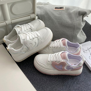 2024春季新款板鞋女学生韩版平底休闲鞋小红书超火小白鞋潮ZS-055-阿里巴巴