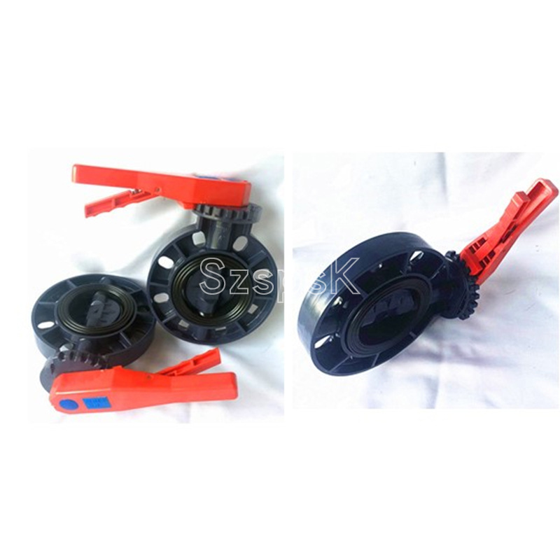 手柄对夹式塑料pvc upvc蝶阀D71X-6S DN 50 65 80 100 125化工-阿里巴巴