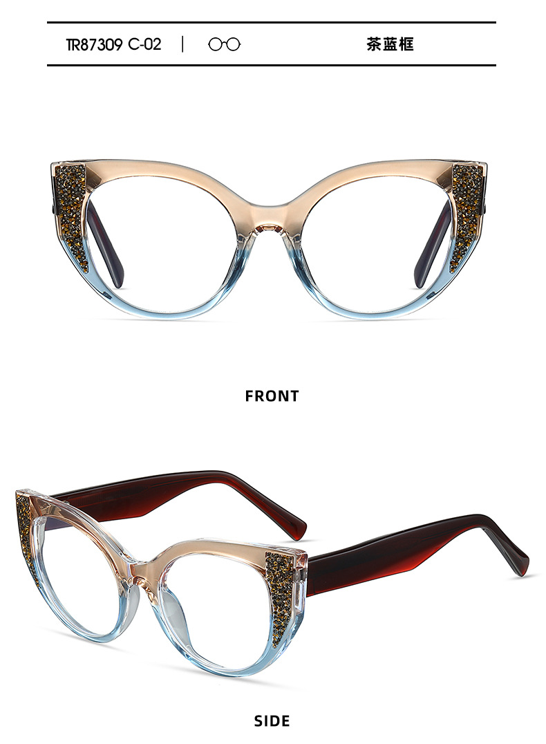 87309防蓝光眼镜框猫眼框TR90眼镜框跨境热销款眼镜ins潮流眼镜框-阿里巴巴