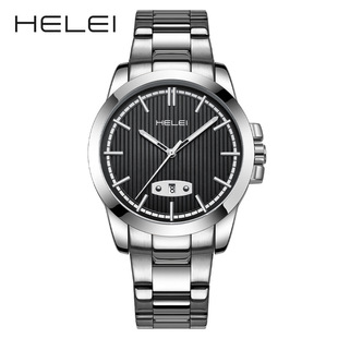HELEI赫雷原创品牌商务款男士手表防水石英腕表不锈钢表带日历-阿里巴巴