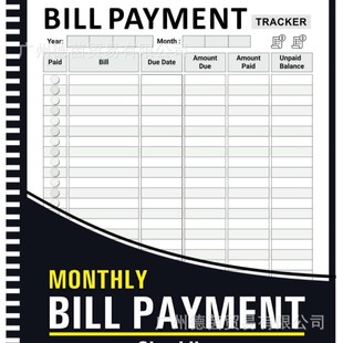跨境新款Monthly Bill Payment Checklist 每月账单清单现货-阿里巴巴