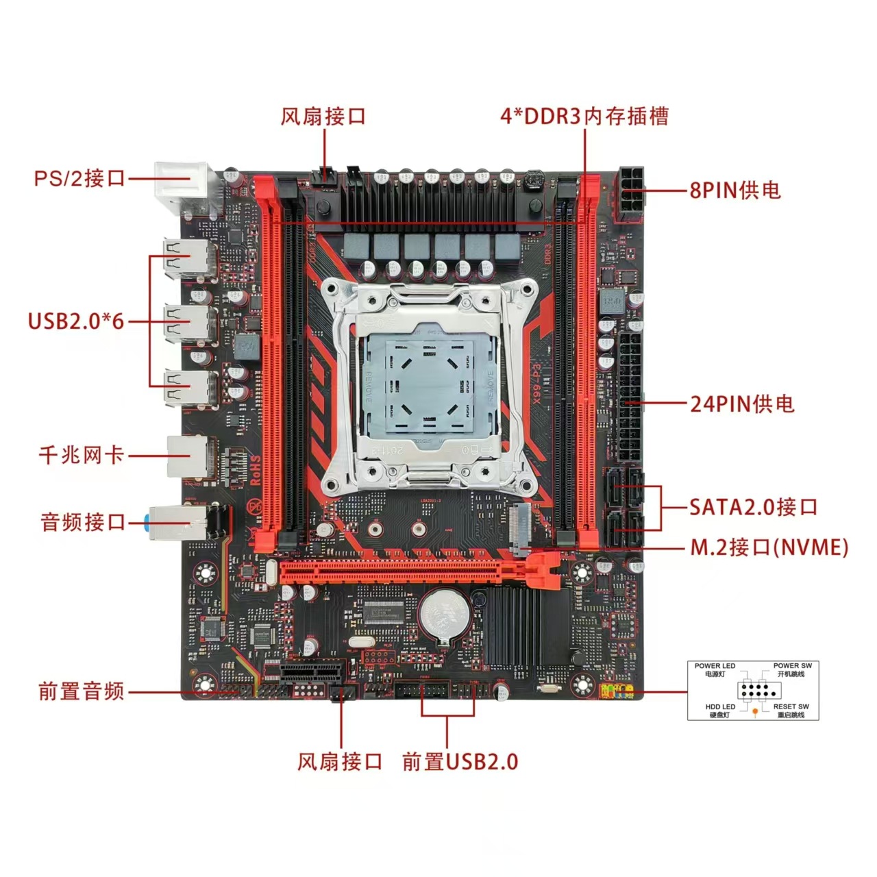 全新X99主板LGA2011-3针DDR3双槽X99-P32-V1.1台式机电脑-阿里巴巴