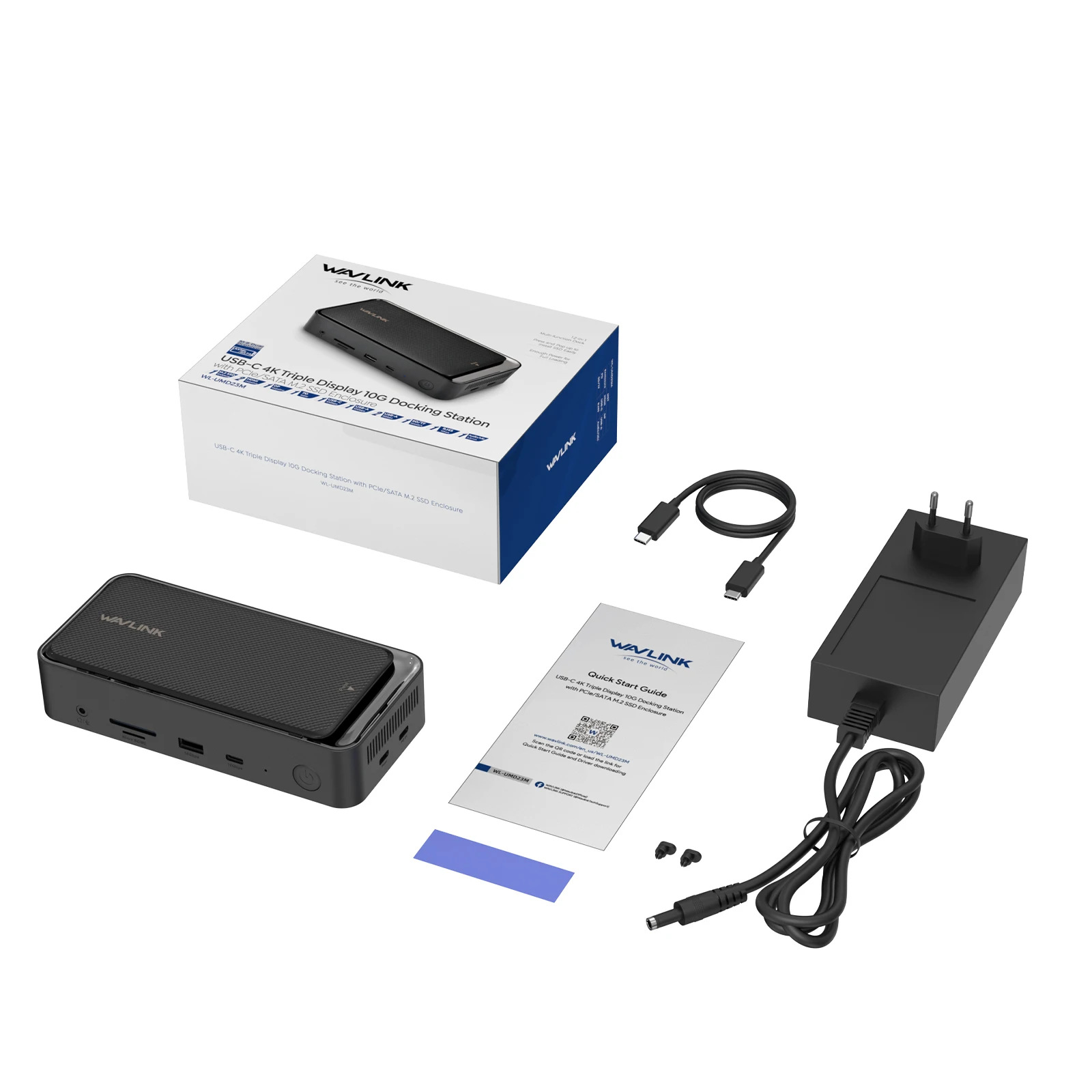 WAVLINK千兆RJ45带10Gbps M2 PCIe/SATA SSD外壳13合1USB C集线器-阿里巴巴