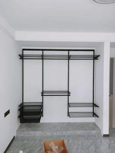 金属衣帽架步入式衣帽间开放式卧室砌墙上衣柜框架衣橱挂衣架-阿里巴巴