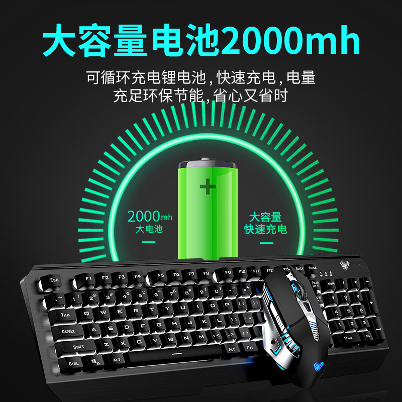 狼蛛充电式无线键盘鼠标套装电竞机械发光无线键鼠套装亚马逊ebay采购价格、怎么样、行情市场-CCEE选品中心