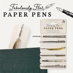 FABULOUSLY FLAT PAPER PENS神奇扁平超薄便携式金箔图案纸笔工具-阿里巴巴