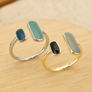简约长方形几何型戒指ins冷淡风个性潮精美时尚开口可调节手饰-阿里巴巴