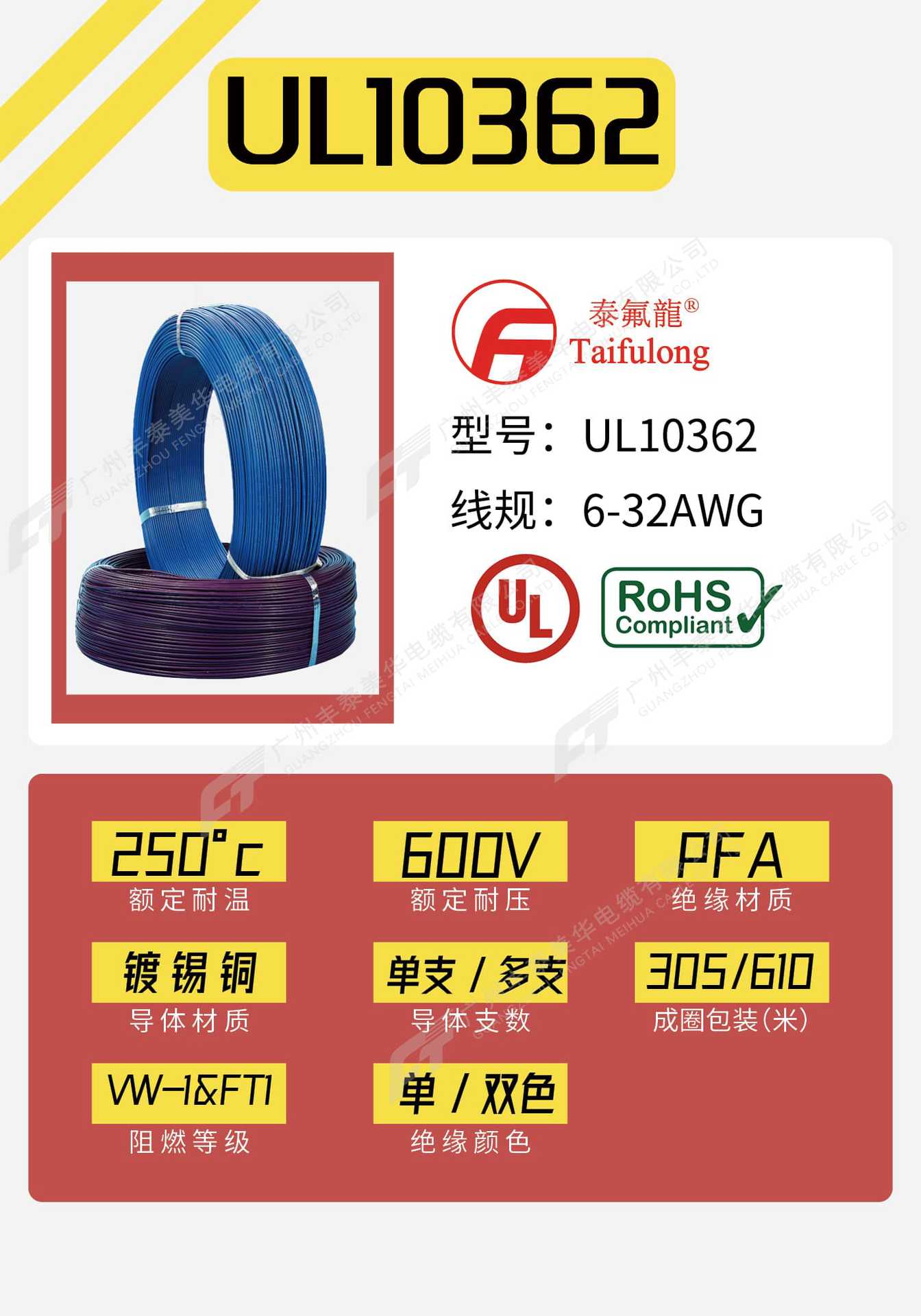 泰氟龙电线电缆厂家 UL10362铁氟龙线 特种设备电子连接线-阿里巴巴