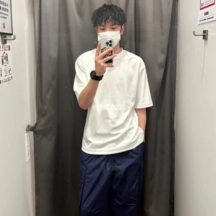 优家俨野U家夏男女装大师T宽松圆领纯色T恤五分袖短袖凉感475355-阿里巴巴