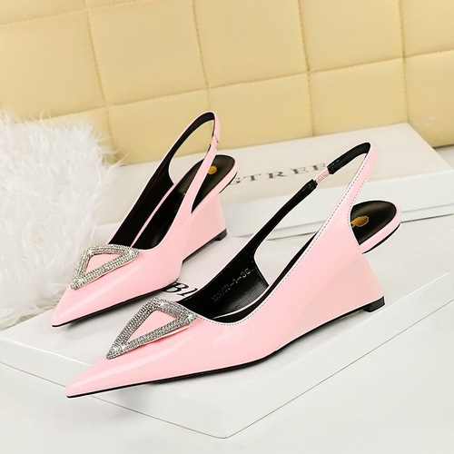 1097-K36 Banquet Wedge Heels Women's Shoes High Heels, Shallow Mouth ...