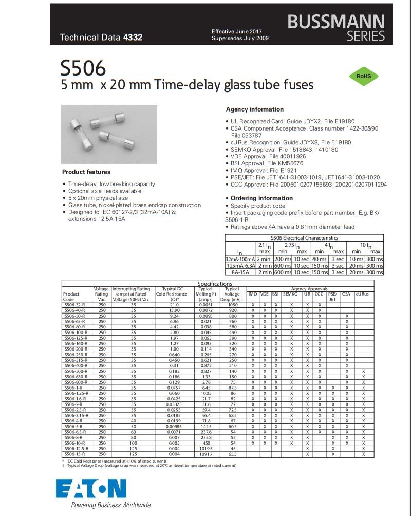 BUSSMANN巴斯曼原装S505H-V-2A-R 250V 5*20慢断陶瓷管保险丝现货-阿里巴巴
