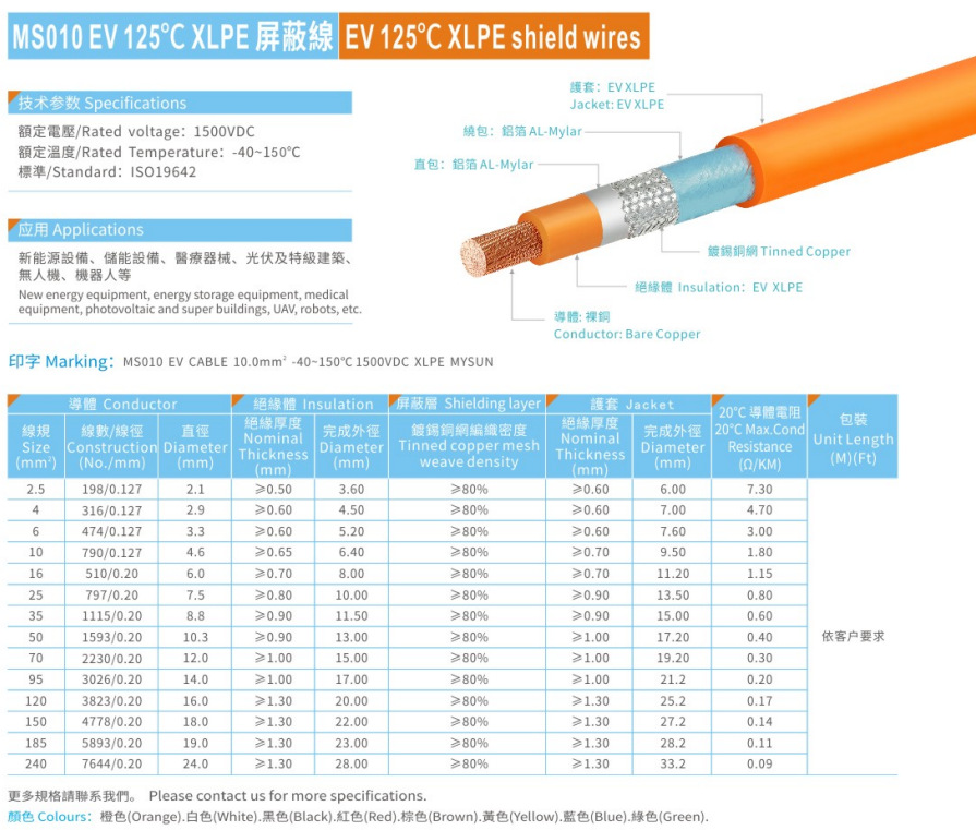 新能源EV高压屏蔽线2.5~185平方耐压1500V高温内动力线储能电桩用-阿里巴巴